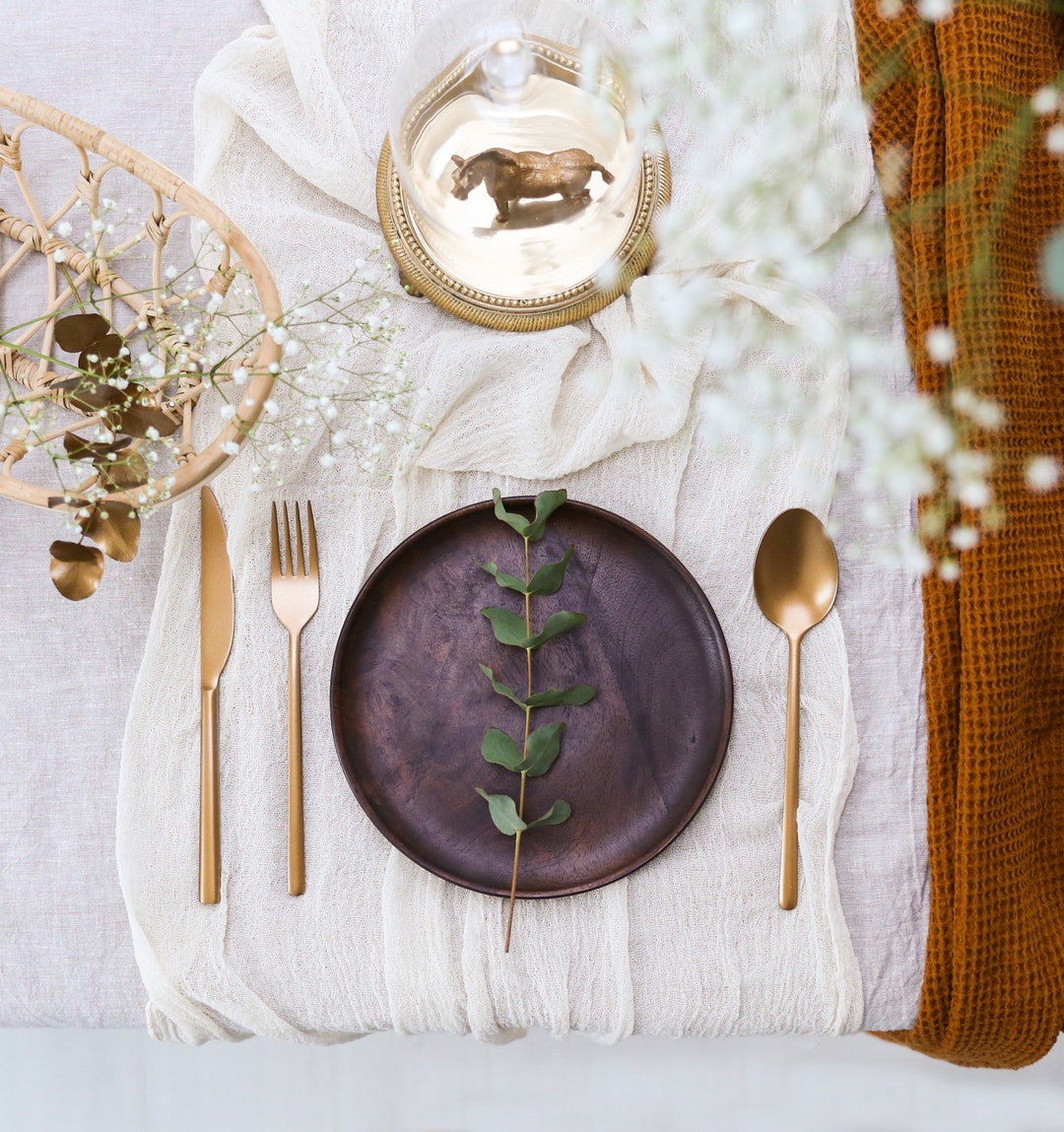 Ivory Cheesecloth Runner, Gauze Runner for Wedding, Table Hand Dyed ...