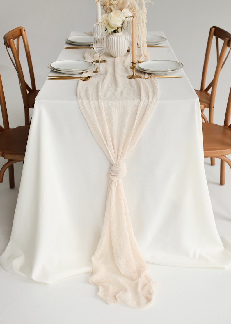 Ivory Gauze Table Runner Boho Wedding Table Decor Cheese Cloth - Etsy