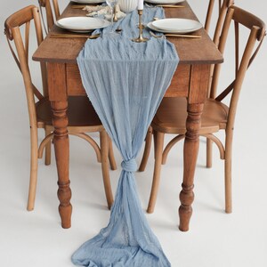 Dusty Blue Wedding Table Decor Boho Wedding Table Runner Winter Wedding ...