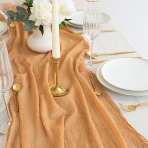 Fall Wedding Table Decor Fall Cheesecloth Table Runner Boho Wedding ...