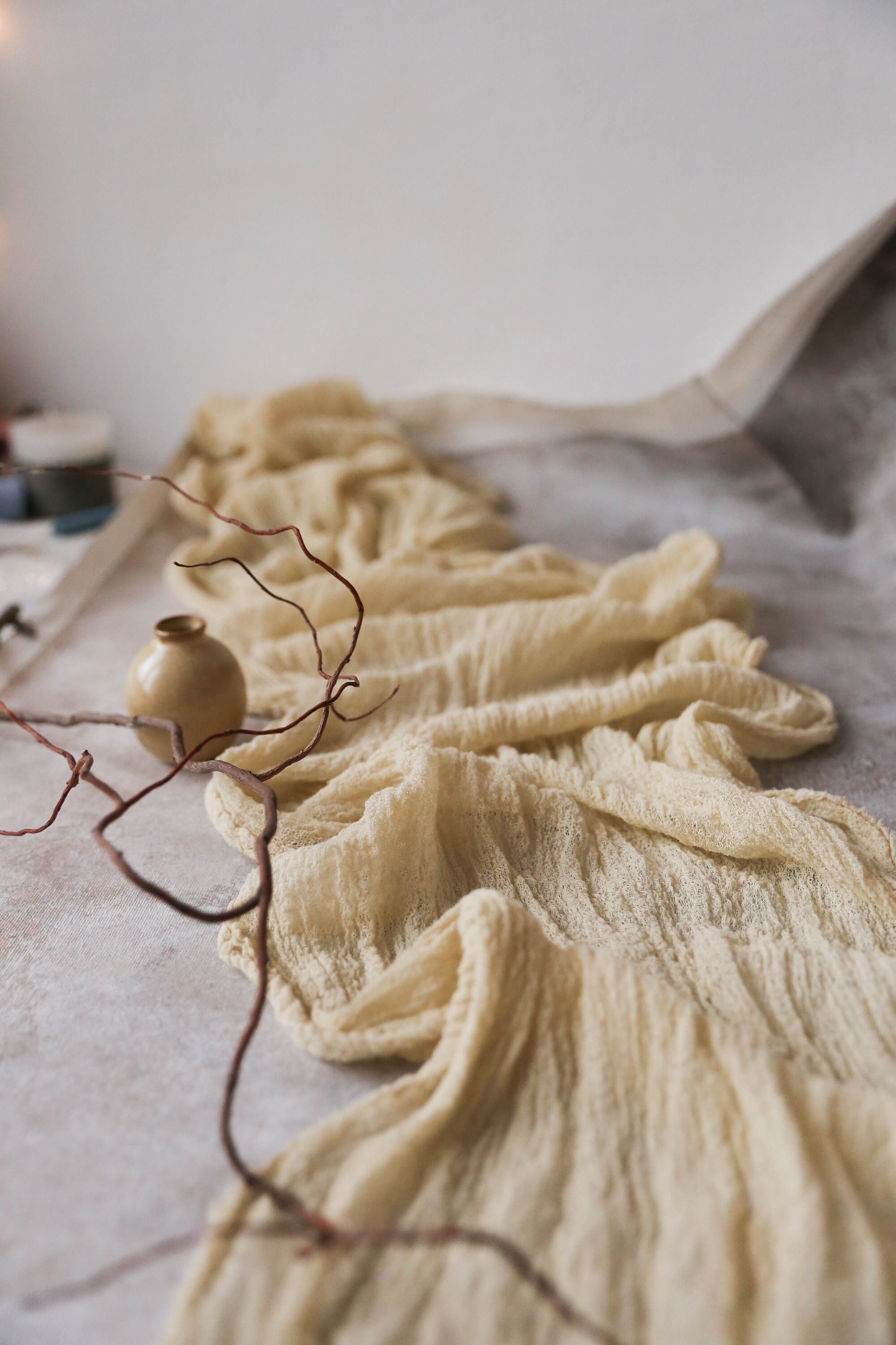 Pastel Yellow Boho Wedding Cheesecloth Table Runner Wedding | Etsy