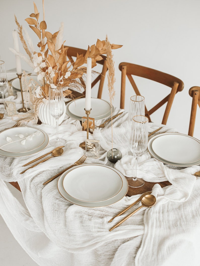 Ivory Gauze Runner for Wedding Cheese Cloth Runner Table - Etsy