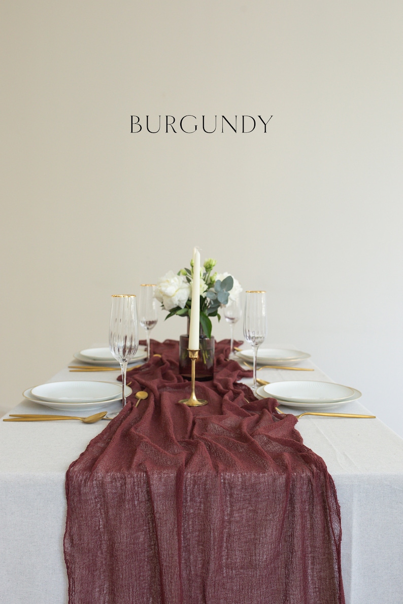 Terracotta Wedding Centerpiece Cheesecloth Fall Table Runner Boho ...