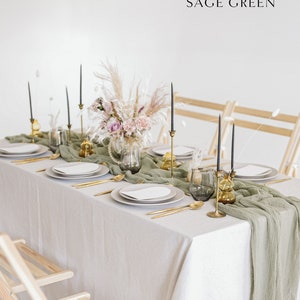 Fall Table Runner Boho Wedding Decor Fall Table Decor Cheesecloth Table ...