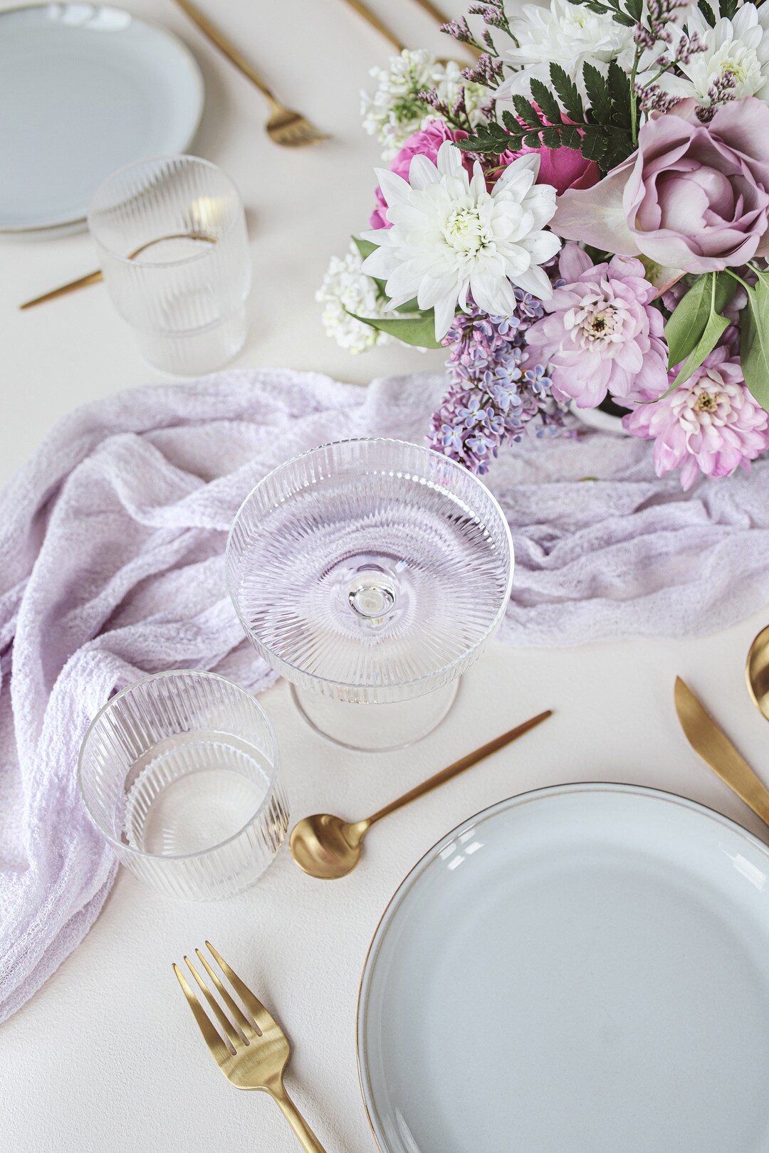 Lilac Boho Wedding Table Decor Gauze Table Runner Beach Wedding Arch ...