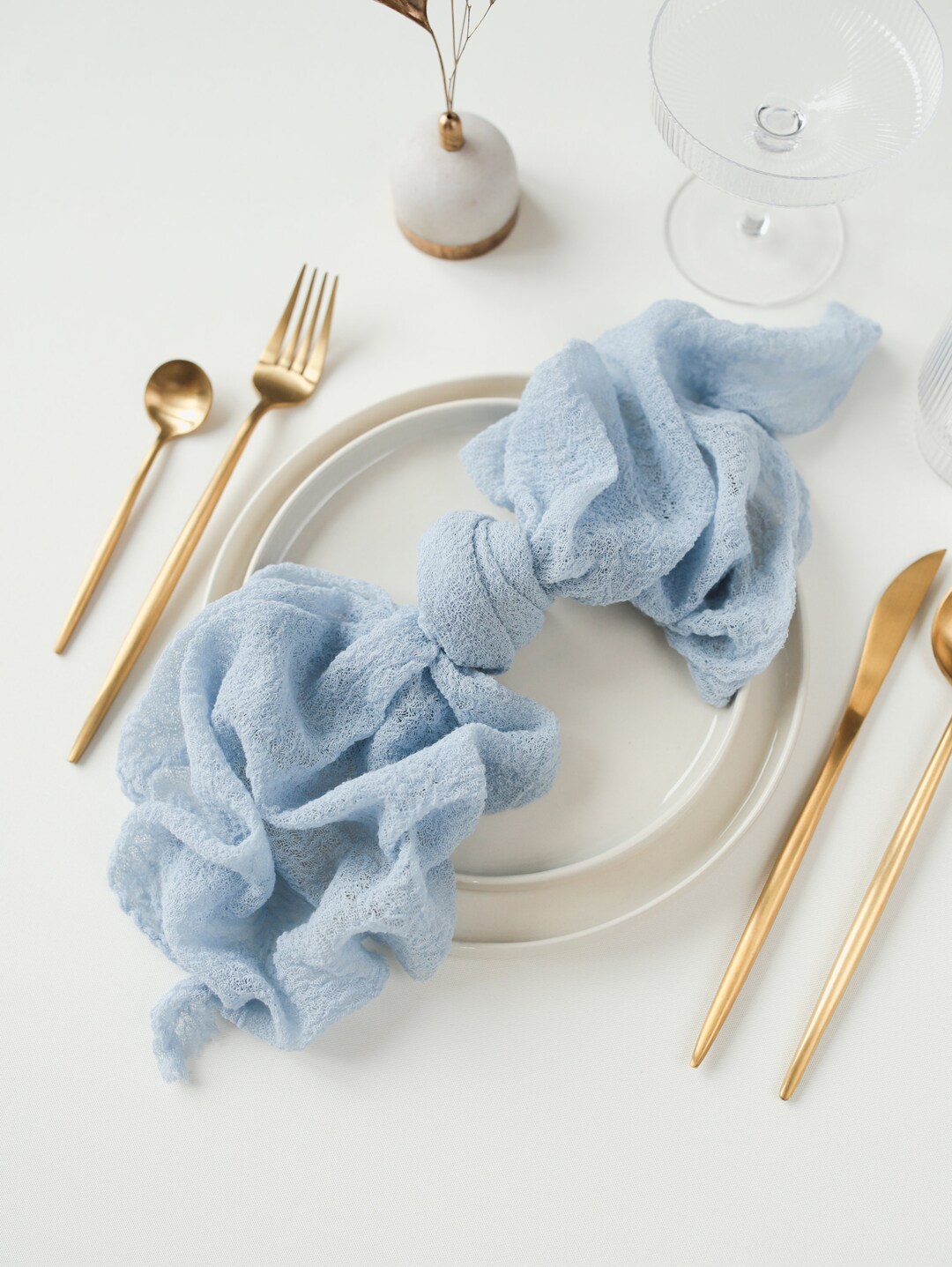 Dusty Blue Light Wedding Napkins Boho Wedding Table Decor Cheesecloth ...