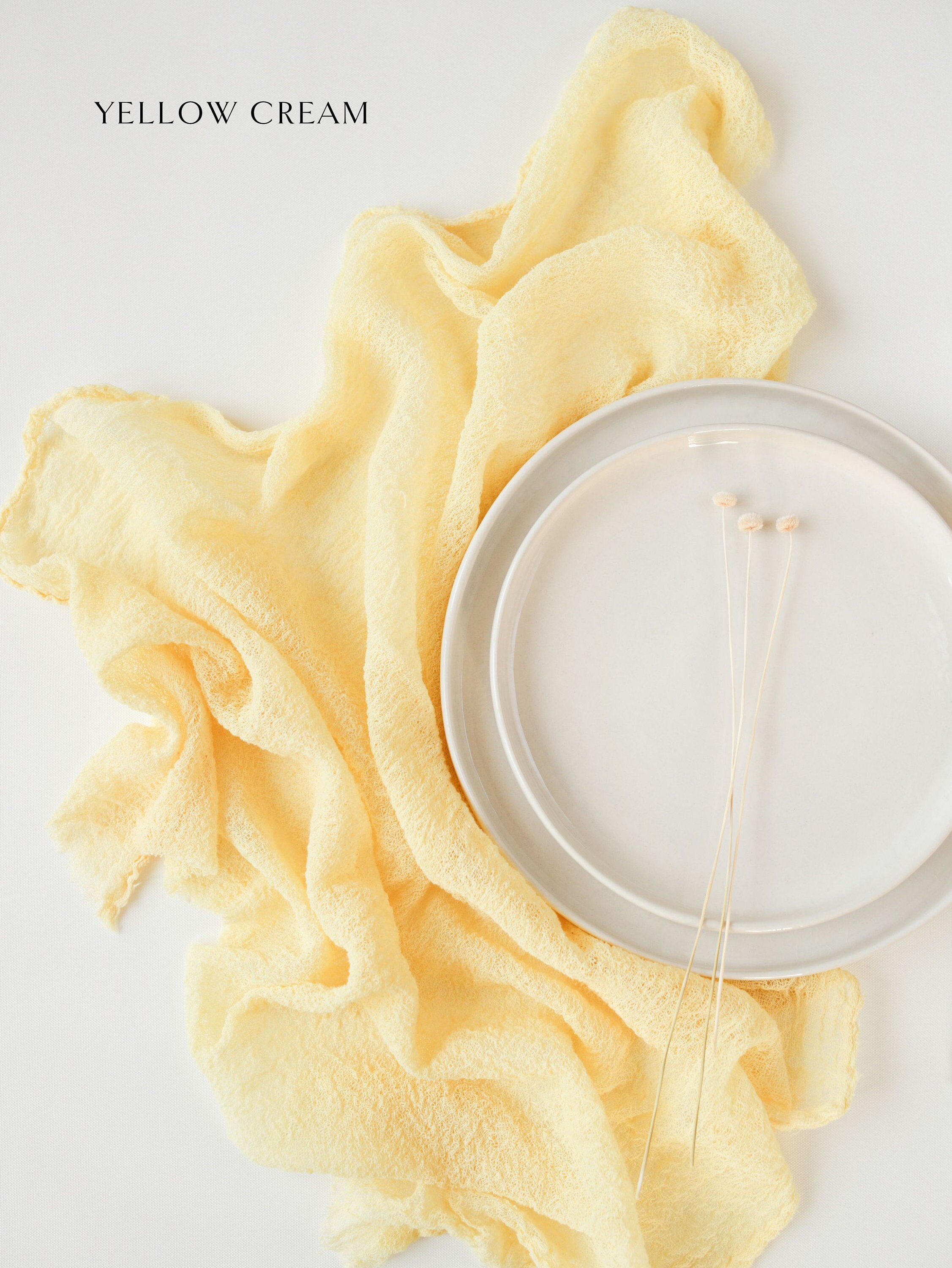 Fall Wedding Napkins Yellow Cream Cheesecloth Napkins Woodland Baby ...