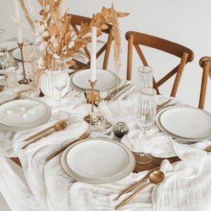 Fall Table Runner Boho Wedding Thanksgiving Table Decor Gauze Table ...