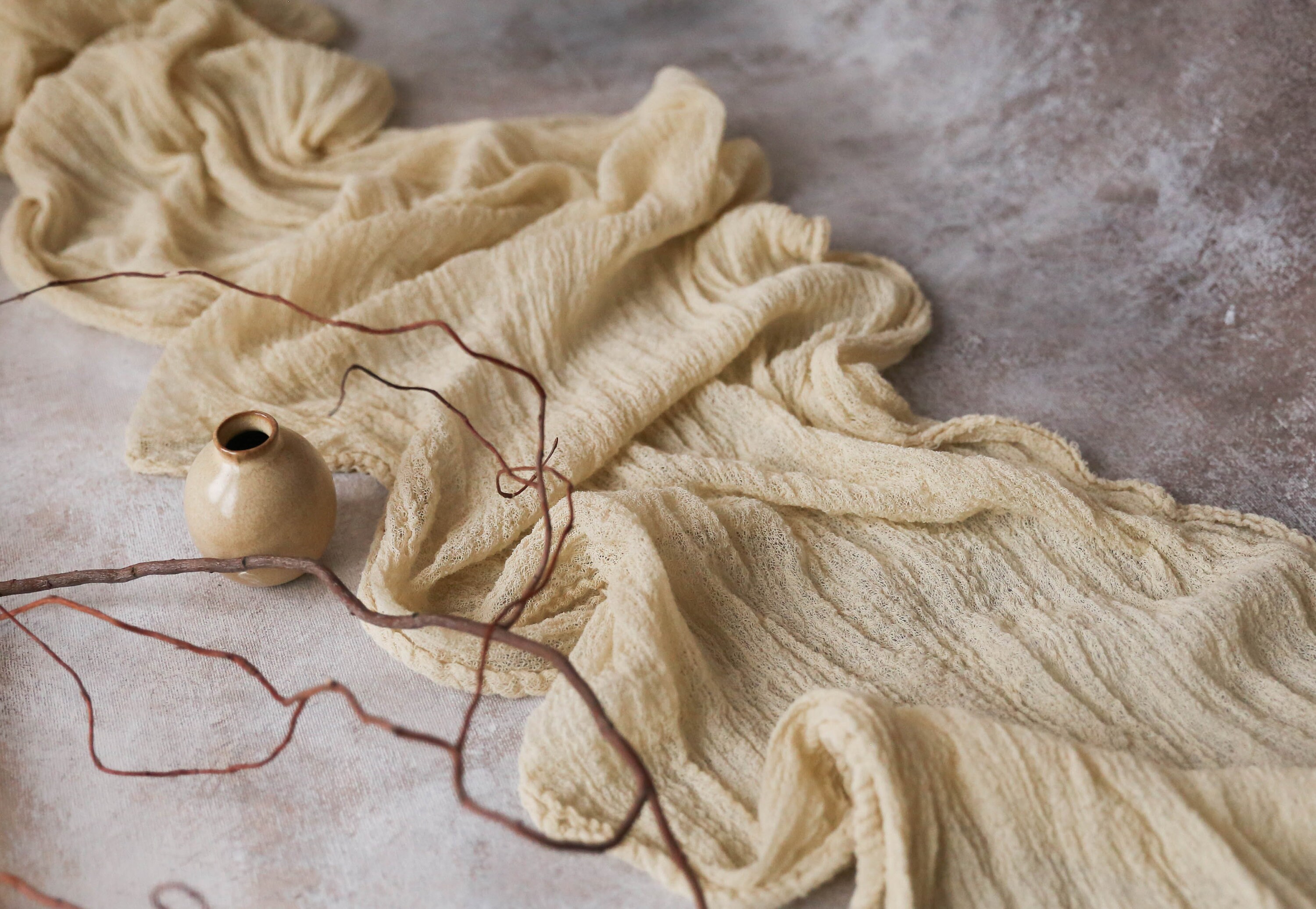 Pastel Yellow Boho Wedding Cheesecloth Table Runner Wedding | Etsy