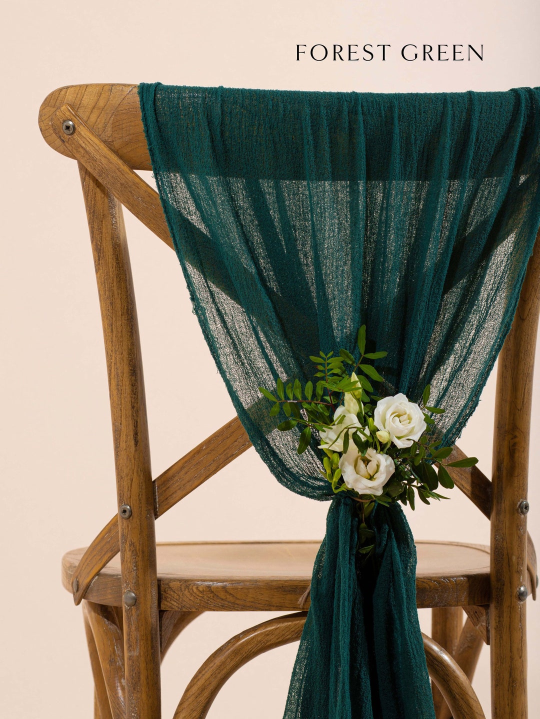 Green Wedding Chair Sash for Wedding Aisle Decor Rustic Wedding Chair ...