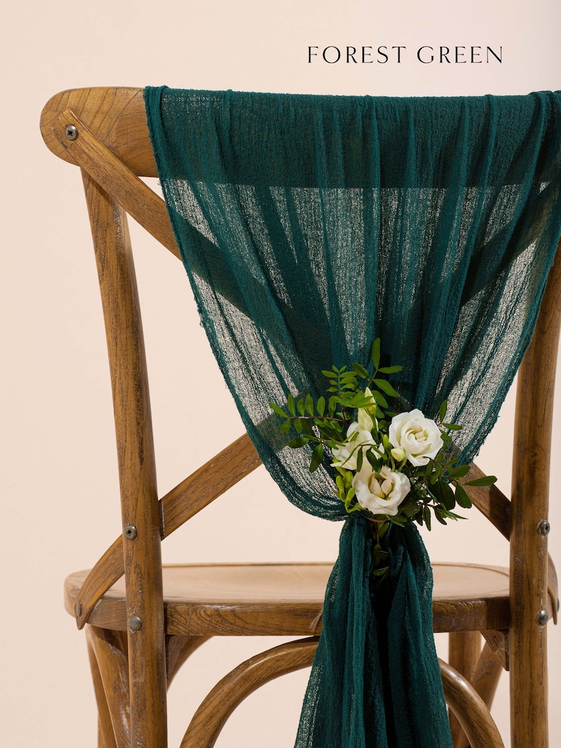 Green Wedding Chair Sash for Wedding Aisle Decor Rustic - Etsy