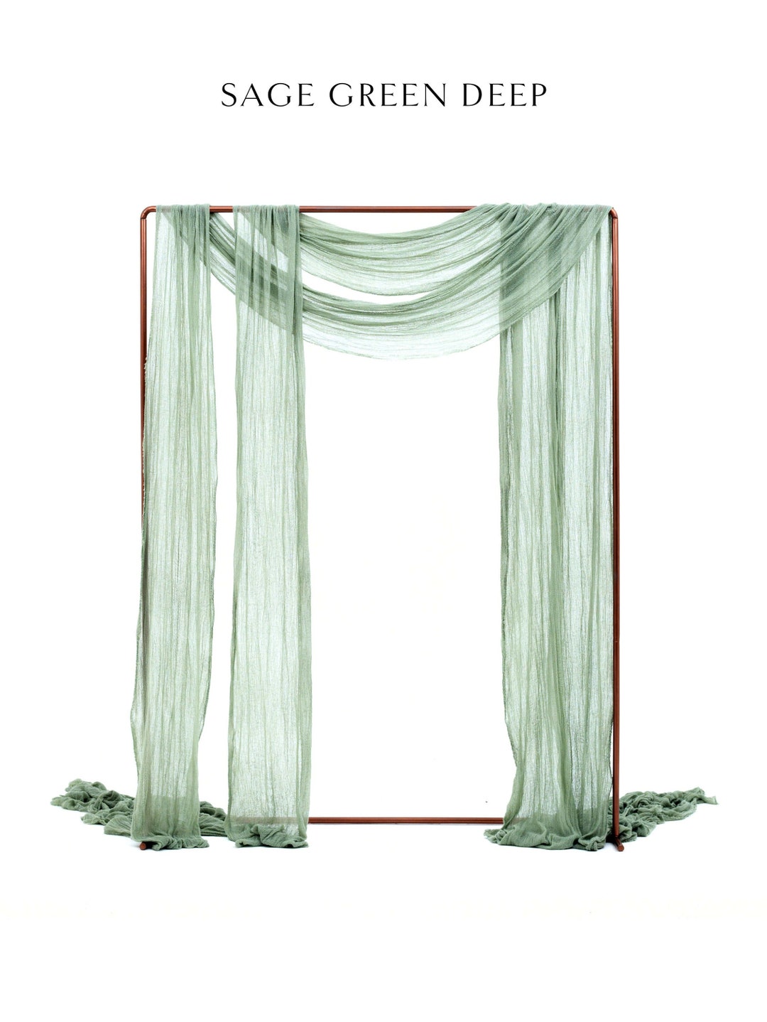 Deep Sage Green Wedding Arch Decor Wedding Arch Fabric Beach Wedding ...