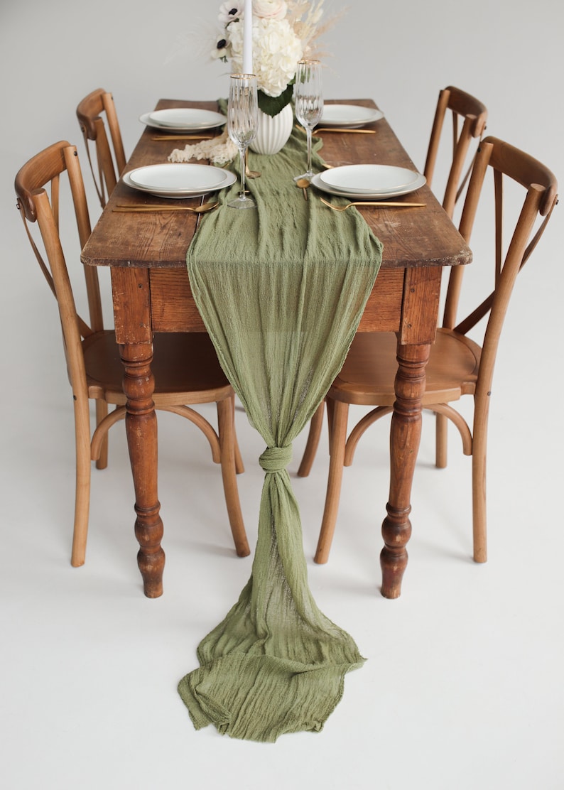 Green Wedding Table Decor Boho Wedding Table Runner Wedding - Etsy