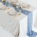 Dusty Blue Table Runner Boho Wedding Table Decor Cheesecloth Table ...