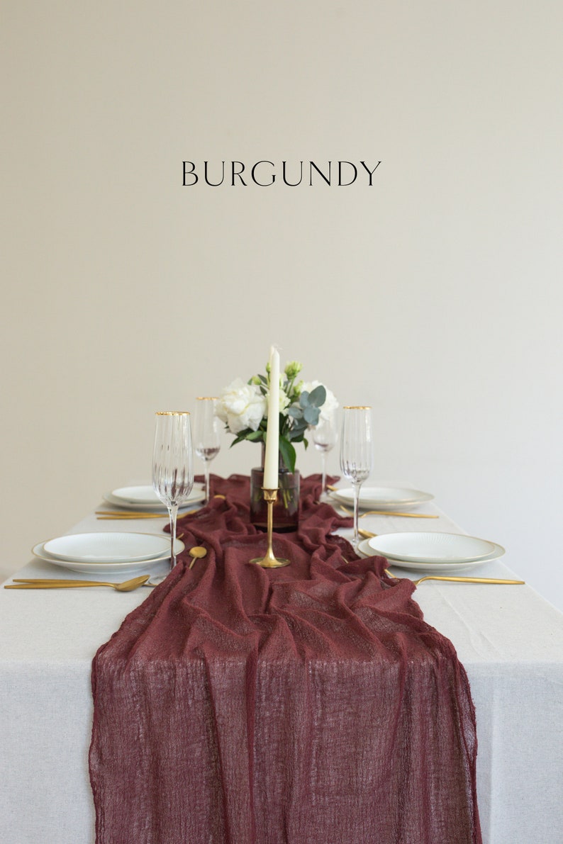 Fall Wedding Table Decor Fall Cheesecloth Table Runner Boho - Etsy