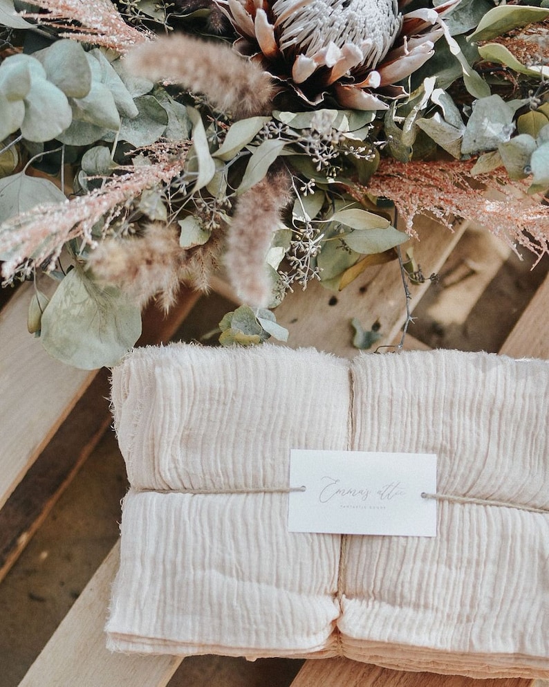 Ivory Cotton gauze napkin Rustic wedding gauze napkinWedding | Etsy