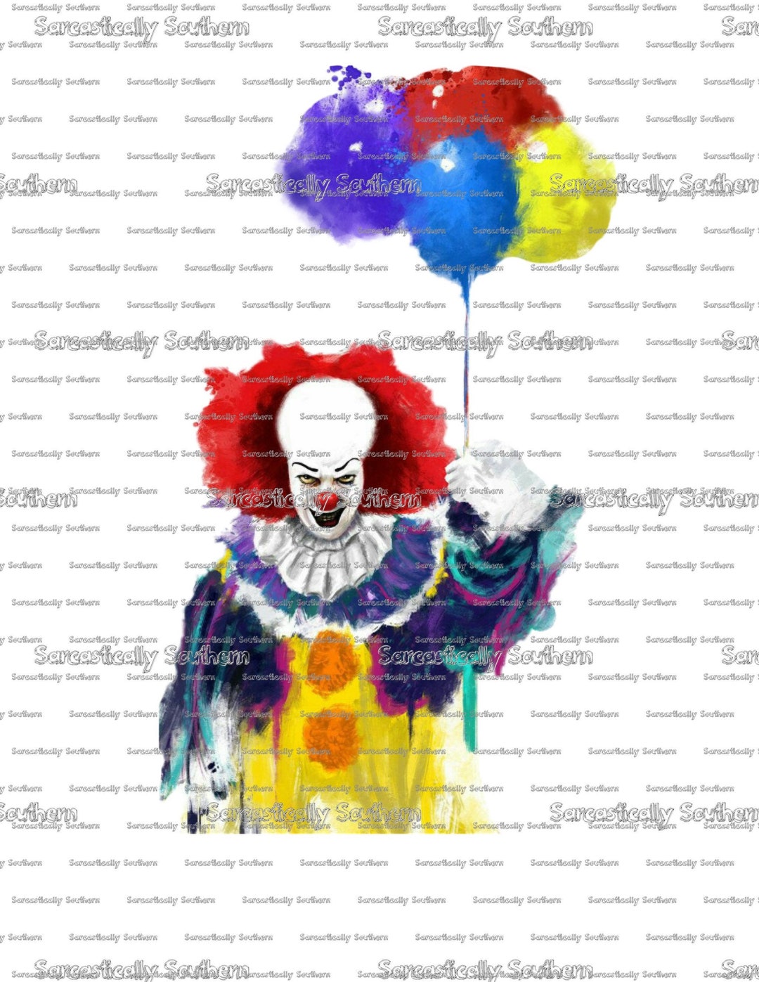 Digital Art Work IT Pennywise Clown With Balloons - Etsy