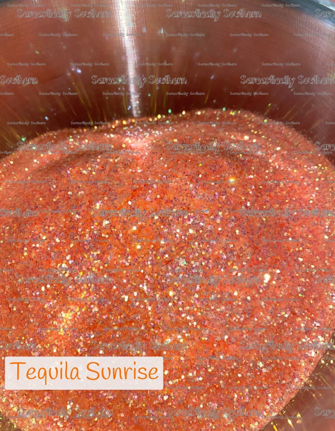 Glitter - “tequila Sunrise” - Size 1/24”, Color Shift, Orange With Hint ...