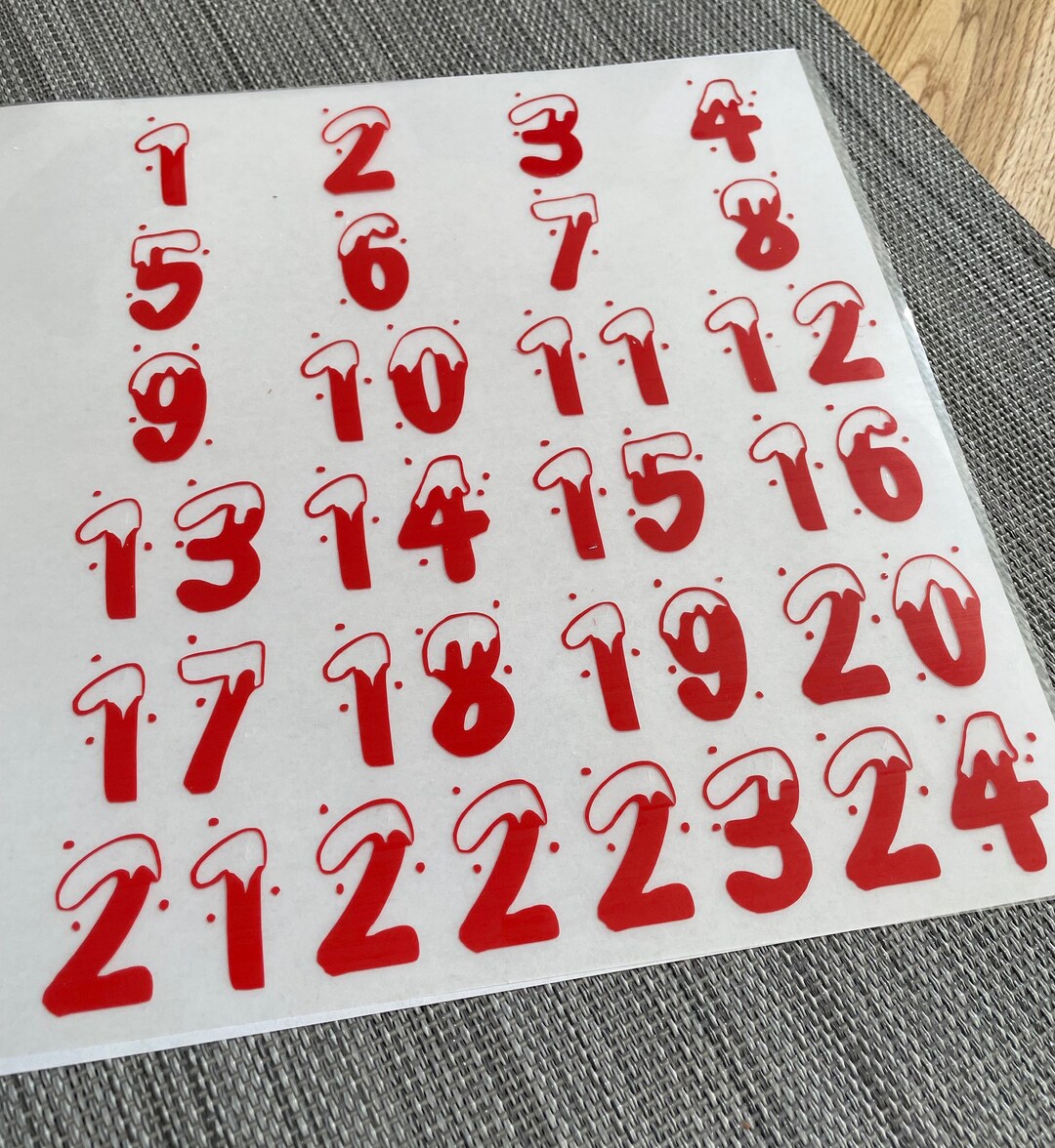 Advent Calendar Numbers snow Ironing Picture Ironing Transfer for ...