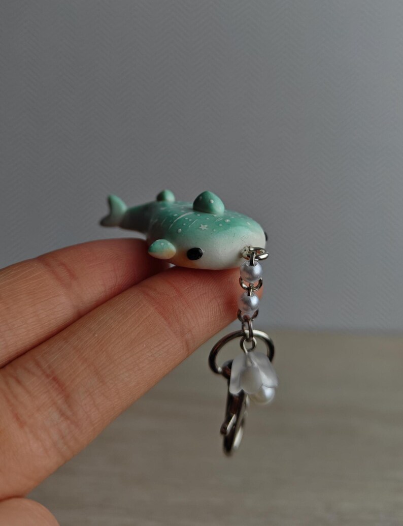 Whale Shark Polymer Clay Keychain With Bead Charms - Etsy