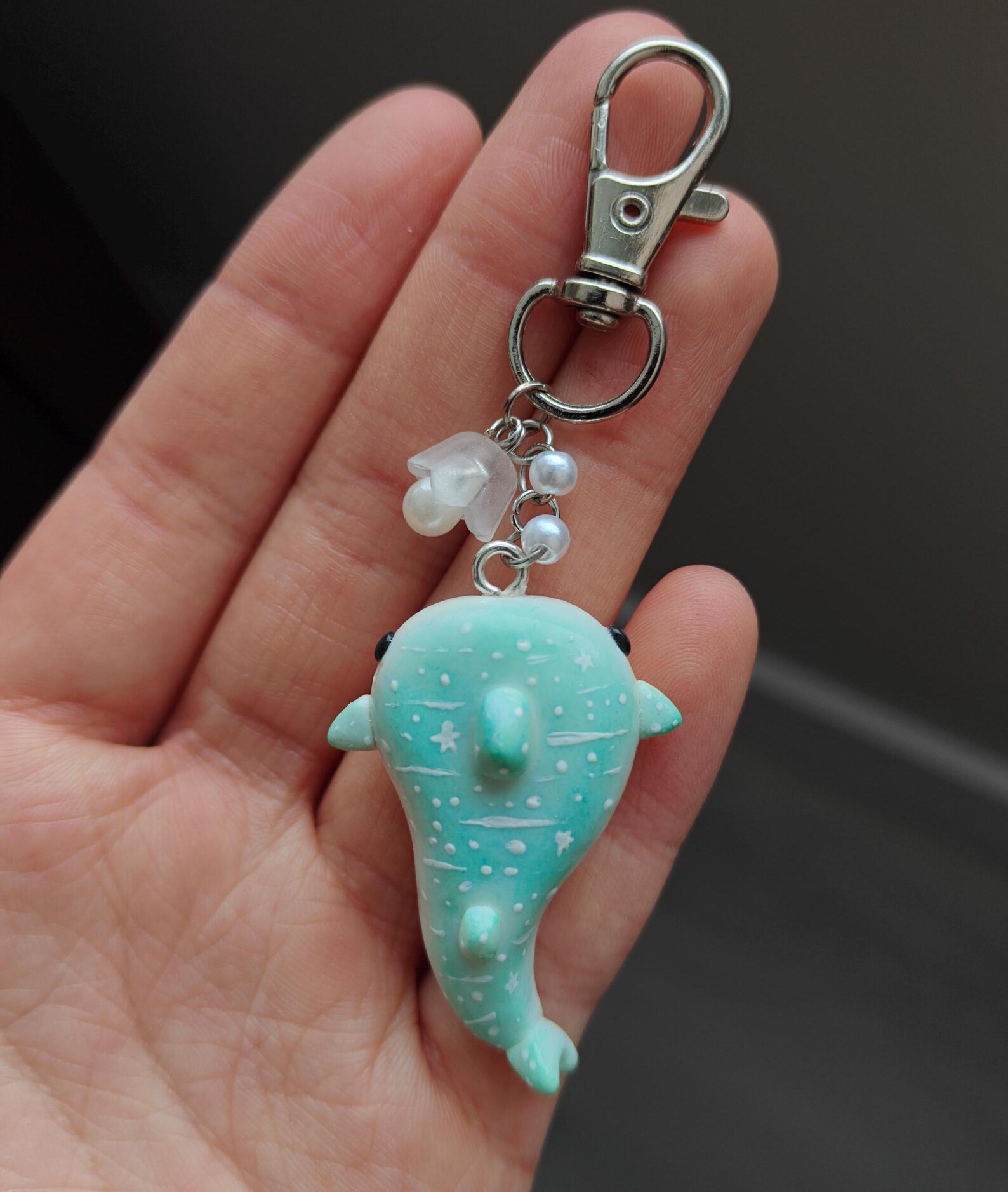 Whale Shark Polymer Clay Keychain With Bead Charms - Etsy