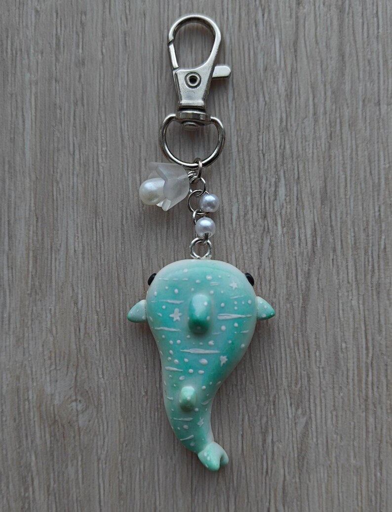 Whale Shark Polymer Clay Keychain With Bead Charms - Etsy