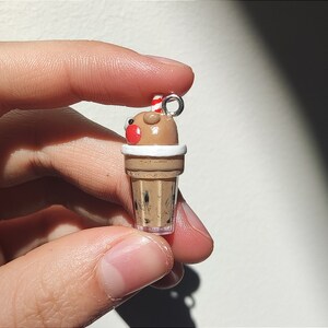Cute Clay Boba Milk Bubble Tea Bear Charm Keychain Kawaii Aesthetic - Etsy
