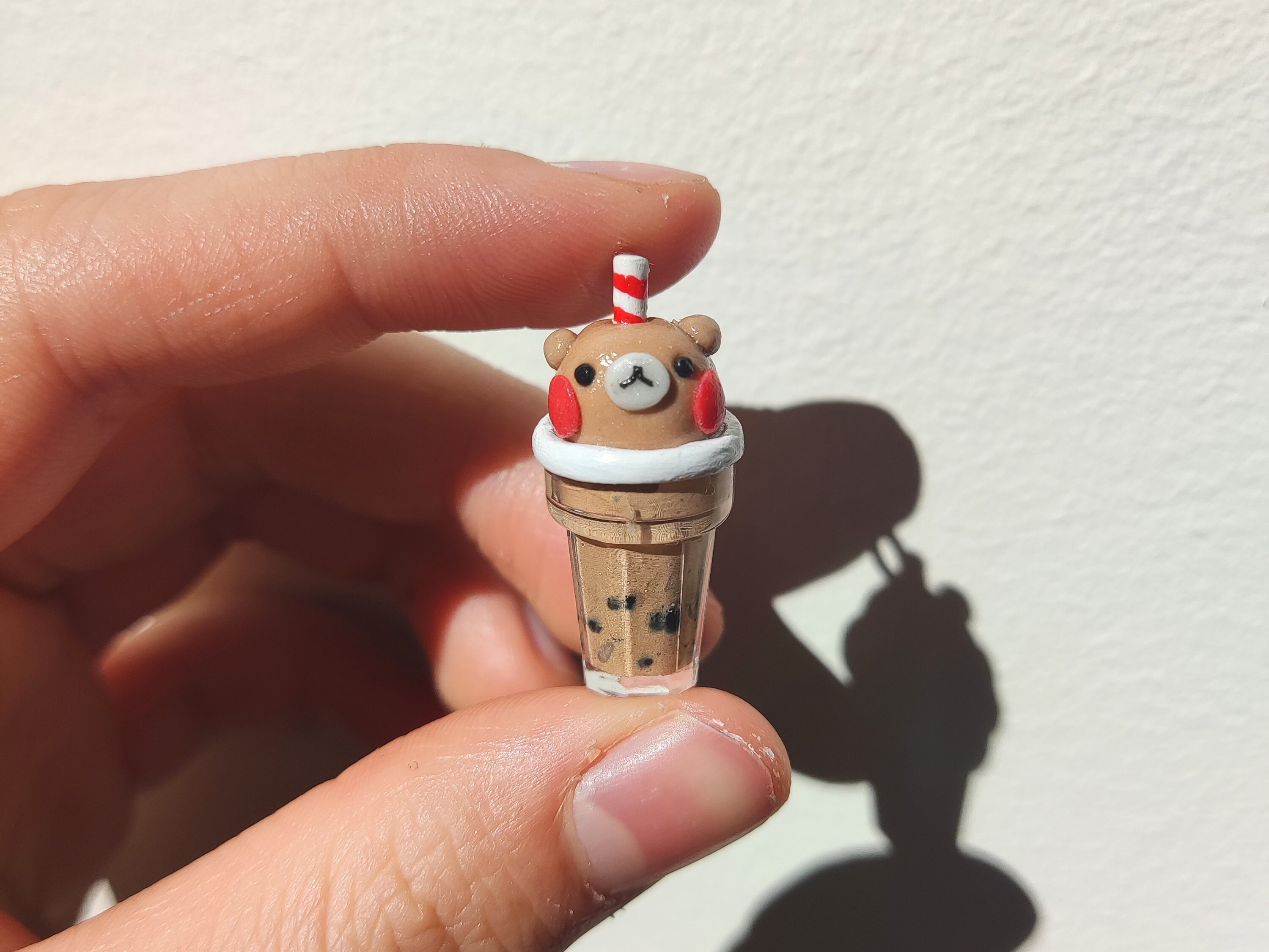 Cute Clay Boba Milk Bubble Tea Bear Charm Keychain Kawaii Aesthetic - Etsy