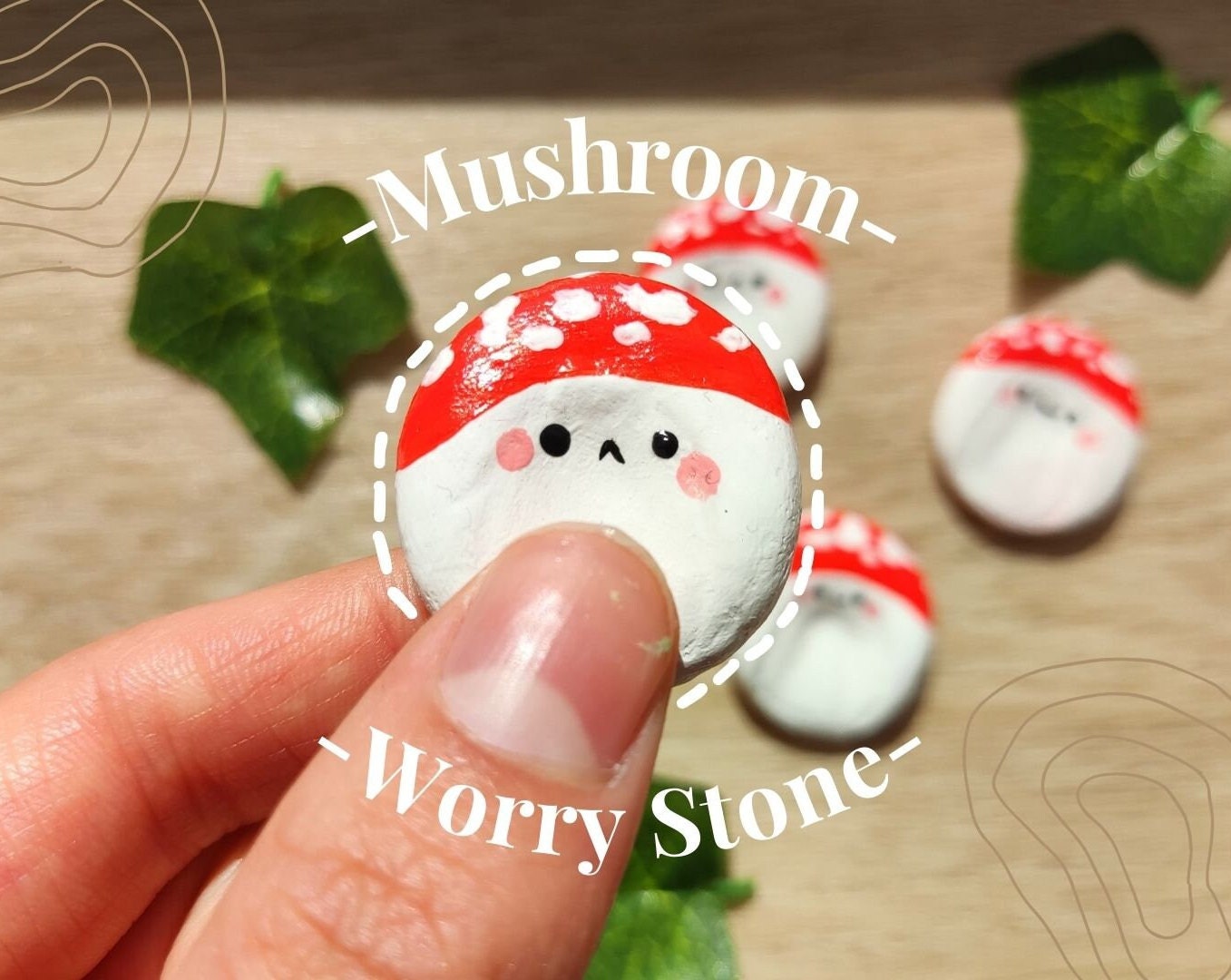 Cute Mushroom Clay Worry Stone Cottagecore Fidget for Stress Relief - Etsy