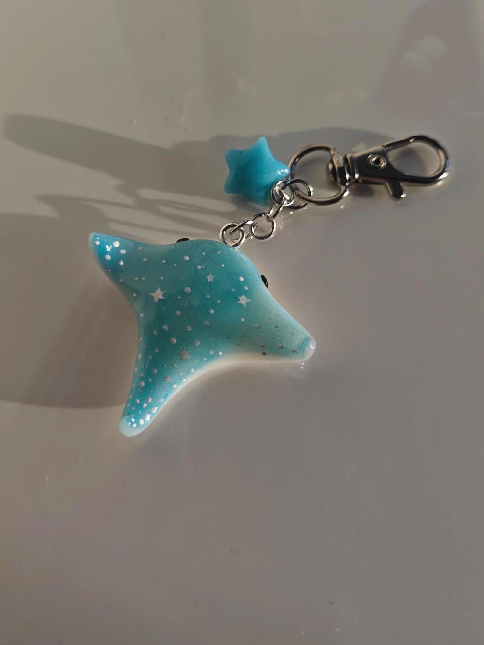 Polymer Clay Cute Manta Ray Star Translucent Keychain - Etsy