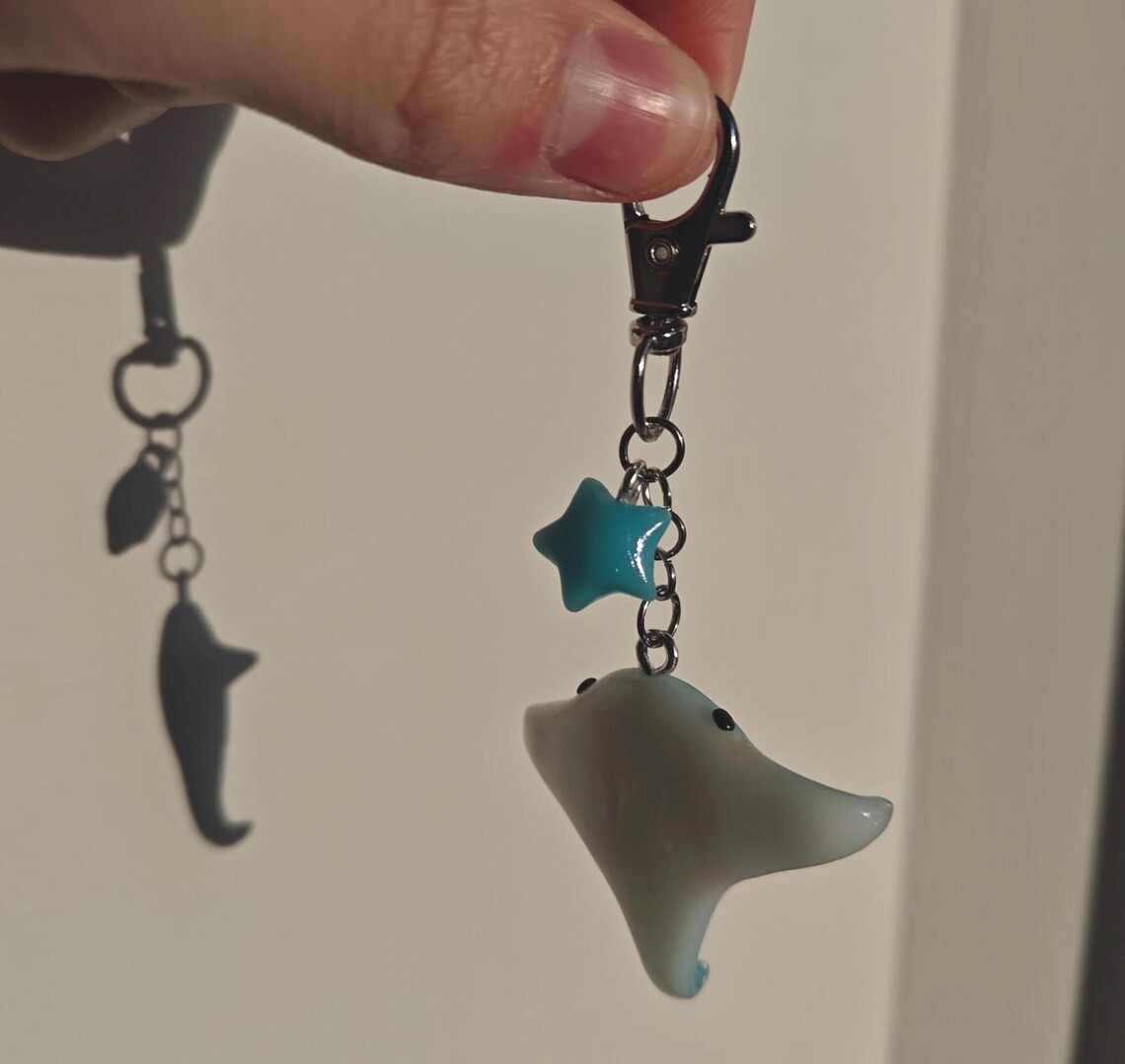 Polymer Clay Cute Manta Ray Star Translucent Keychain - Etsy