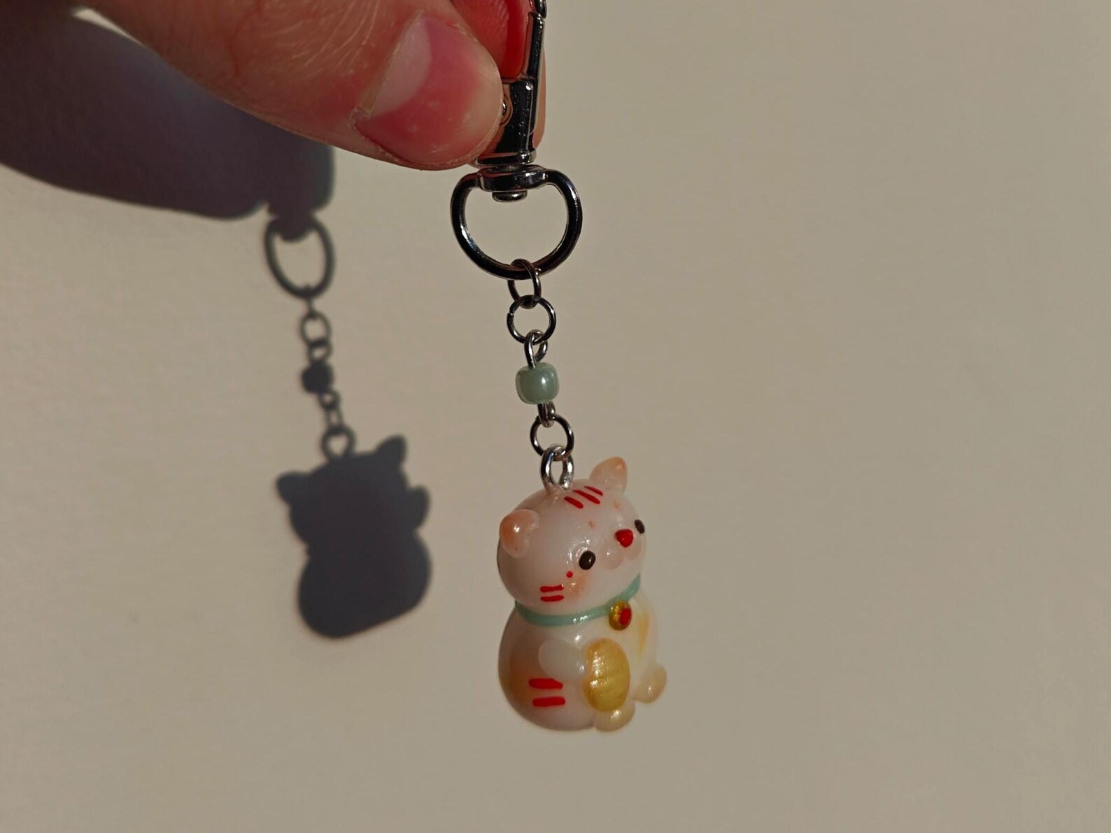 Polymer Clay Cute Lucky Cat Translucent Keychain - Etsy