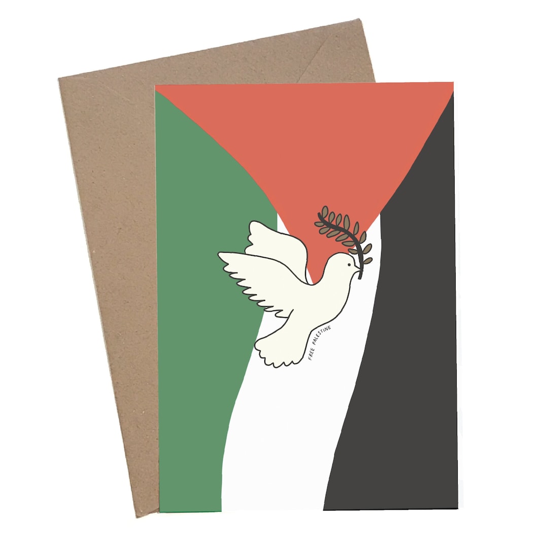 Palestine Peace Dove Card | Palestine Flag Card | Eco Recycled Plastic ...