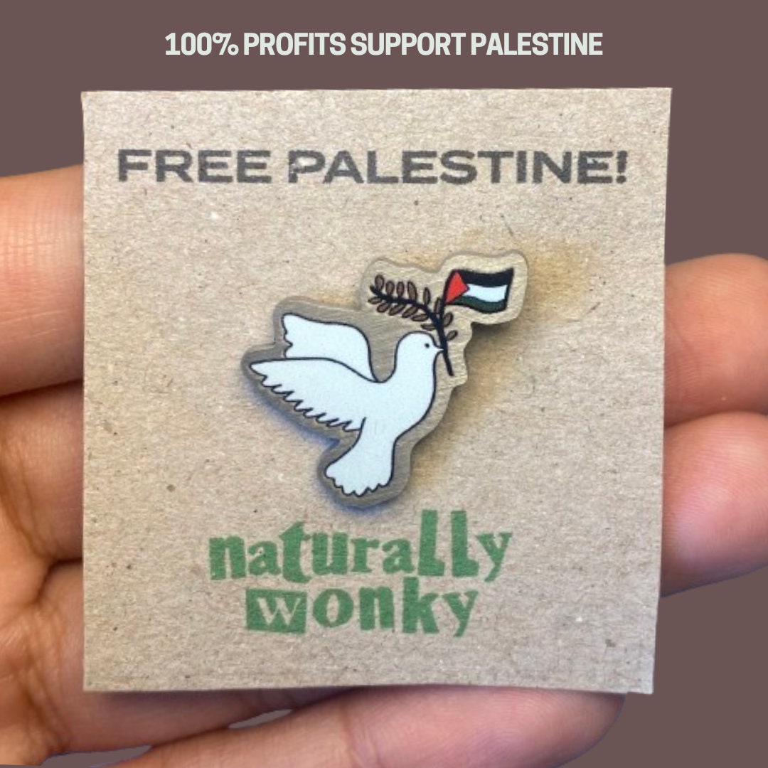 Palestine Dove Pin Badge Fundraiser Palestinian Gaza Badge Recycled Eco ...