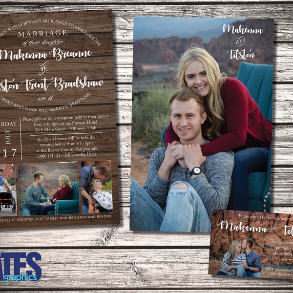 Rustic Wedding Invitation Background - Etsy