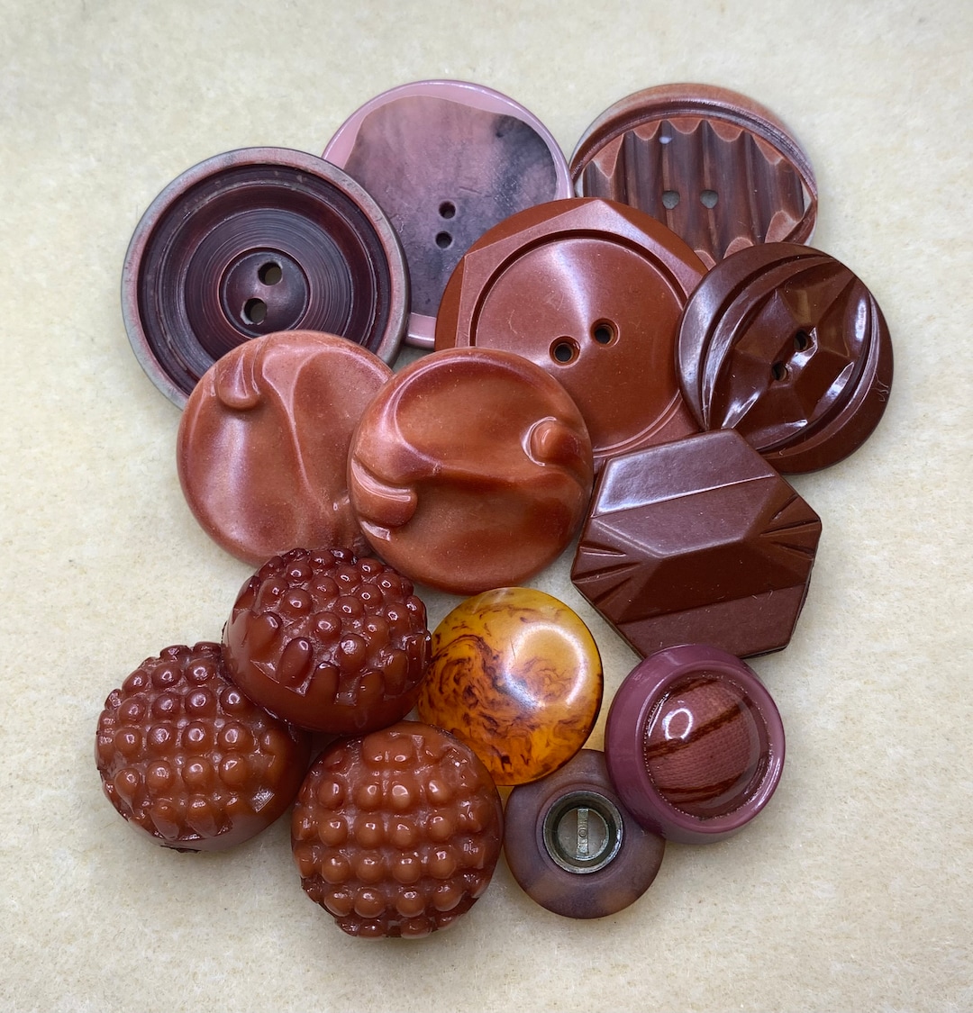 Vintage Brown Button Lot - Etsy