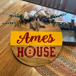 COLLEGE LOGO WELCOME 12 Front Door Wood Sign, College Sign, College ...