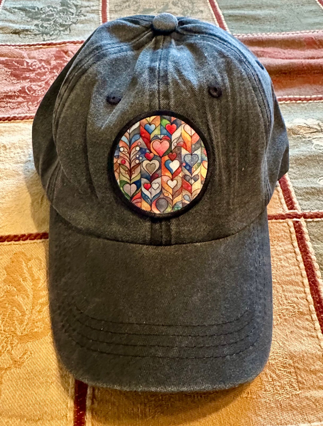 VINTAGE WASH BASEBALL Cap With Printed Patch, Baseball Hat, Printed ...