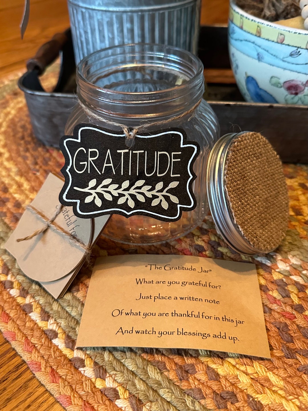 GRATITUDE JAR, Glass Jar, Gratitude, Thankful, Give Thanks, Blessings ...