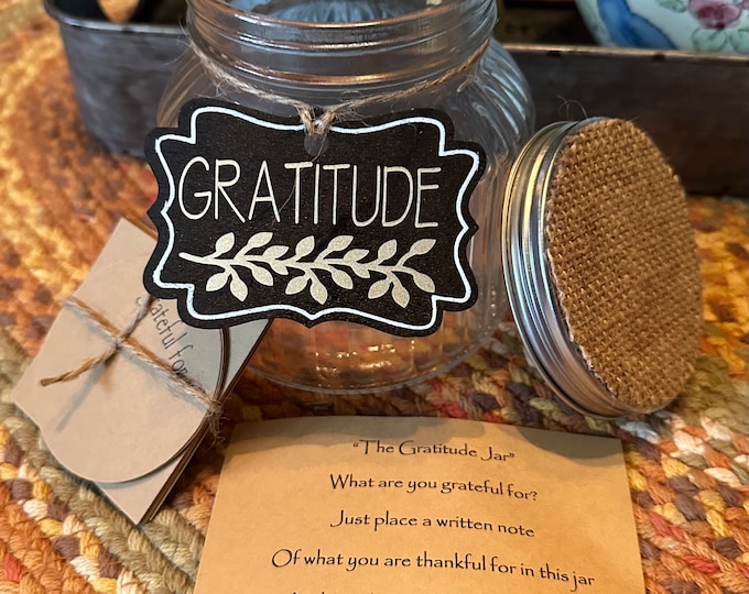 GRATITUDE JAR, Glass Jar, Gratitude, Thankful, Give Thanks, Blessings ...