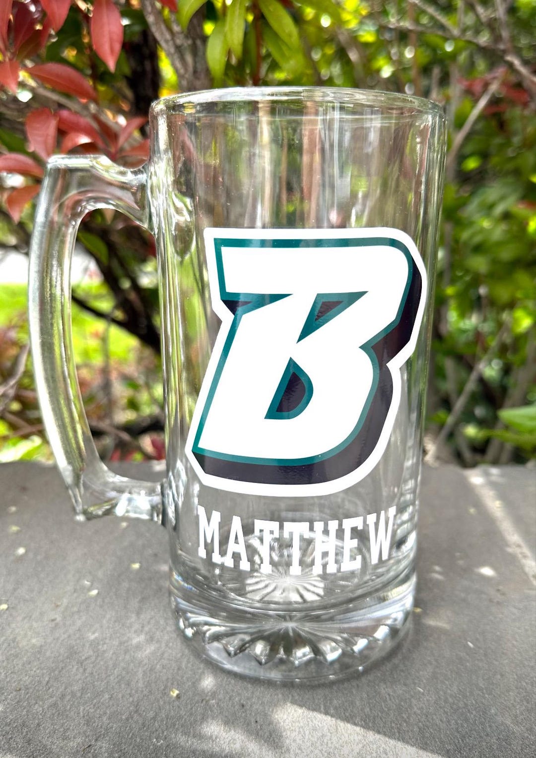 Custom College Logo Beer Stein: Personalized Glass Mug (16oz or 26oz ...