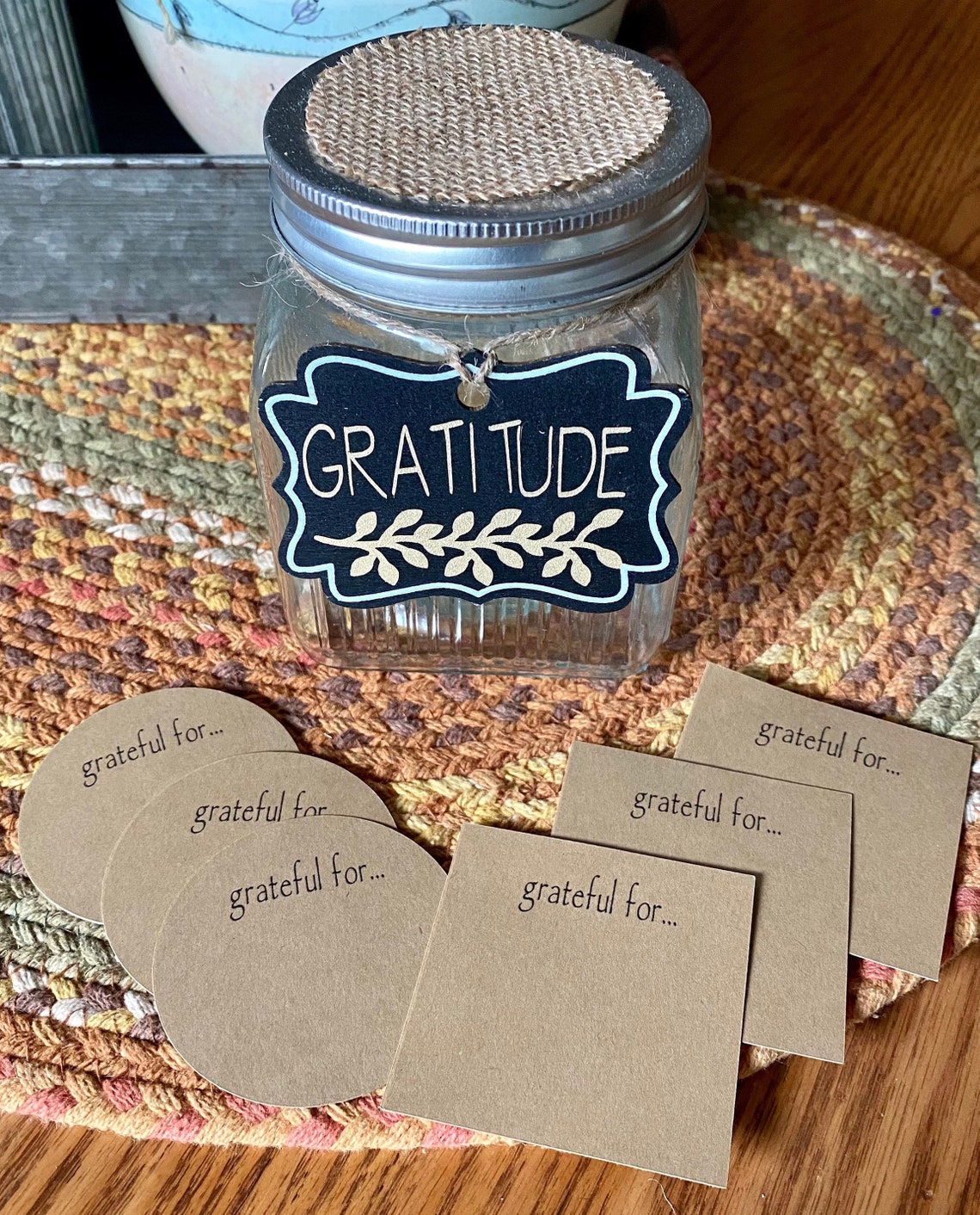 GRATITUDE JAR Glass Jar Gratitude Thankful Give Thanks | Etsy