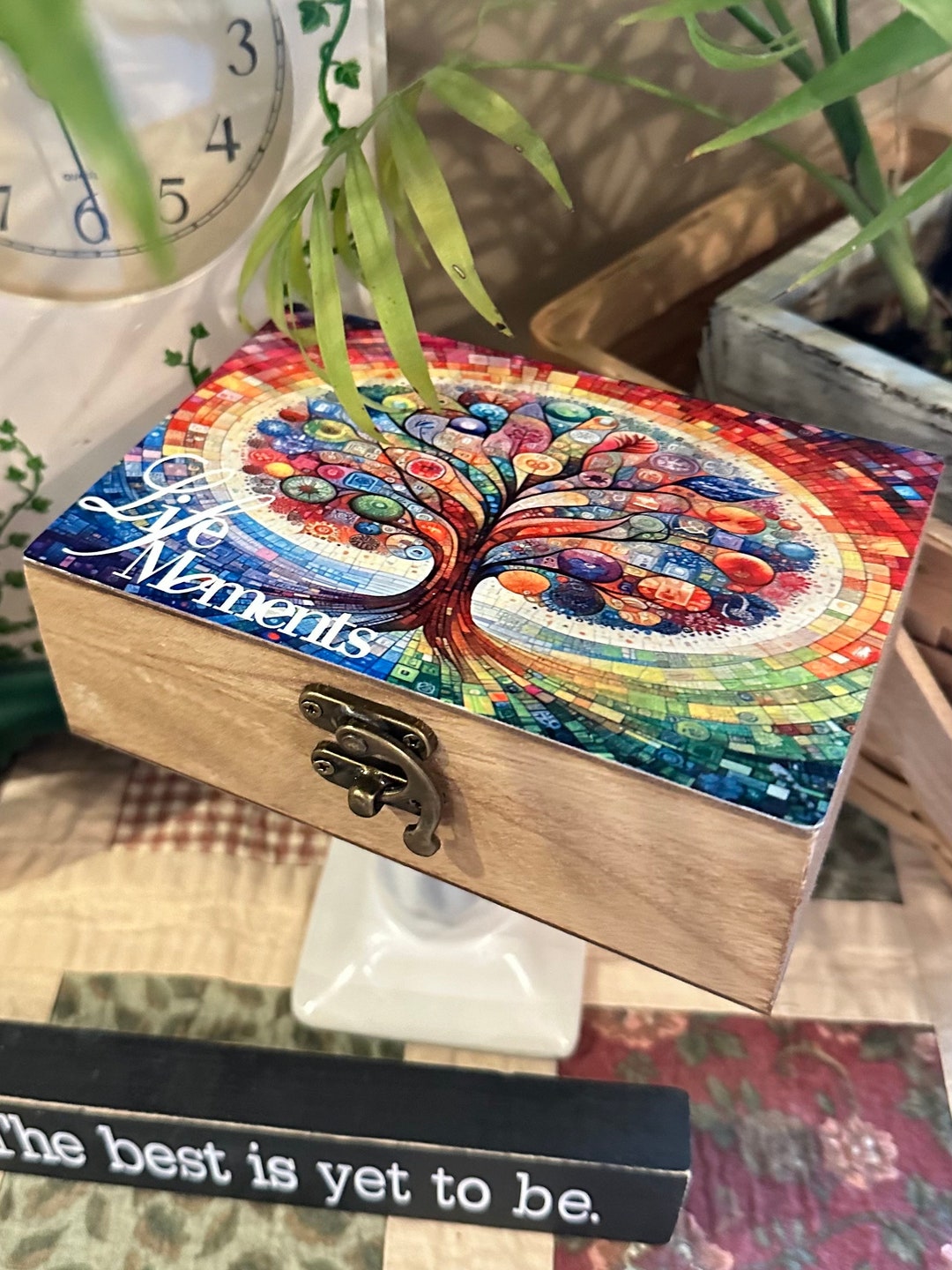 KEEPSAKE MEMORY BOX Wooden Box With Printed Design, Keepsake Box ...