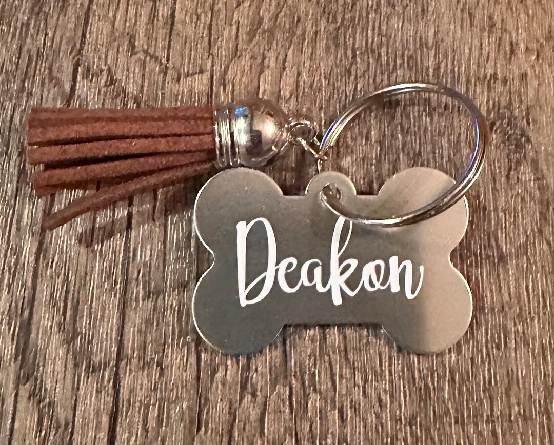DOG BONE KEYCHAIN Metal Keychain With Colored Tassel, Dog Bone Keychain ...