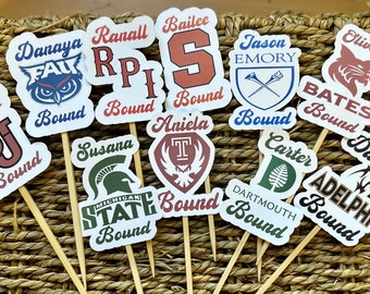 College Cupcake Topper | College Logo Food Topper | College Graduation ...