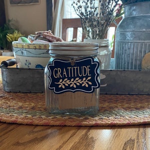 GRATITUDE JAR Glass Jar Gratitude Thankful Give Thanks | Etsy