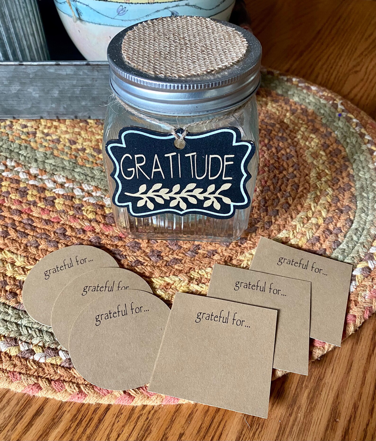 GRATITUDE JAR glass jar gratitude thankful give thanks | Etsy