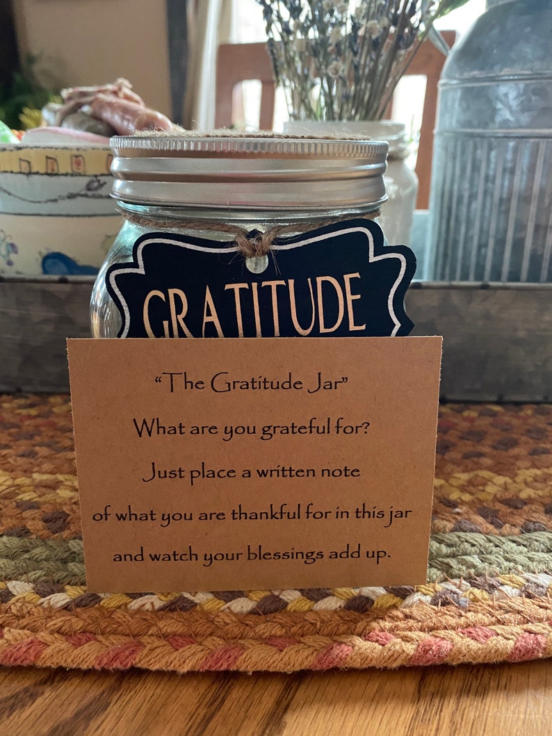 GRATITUDE JAR Glass Jar Gratitude Thankful Give Thanks | Etsy