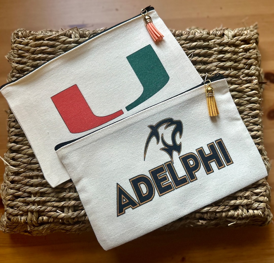 COLLEGE LOGO ZIPPER Bag, College Themed Bag, Zippered Bag, College Gift ...
