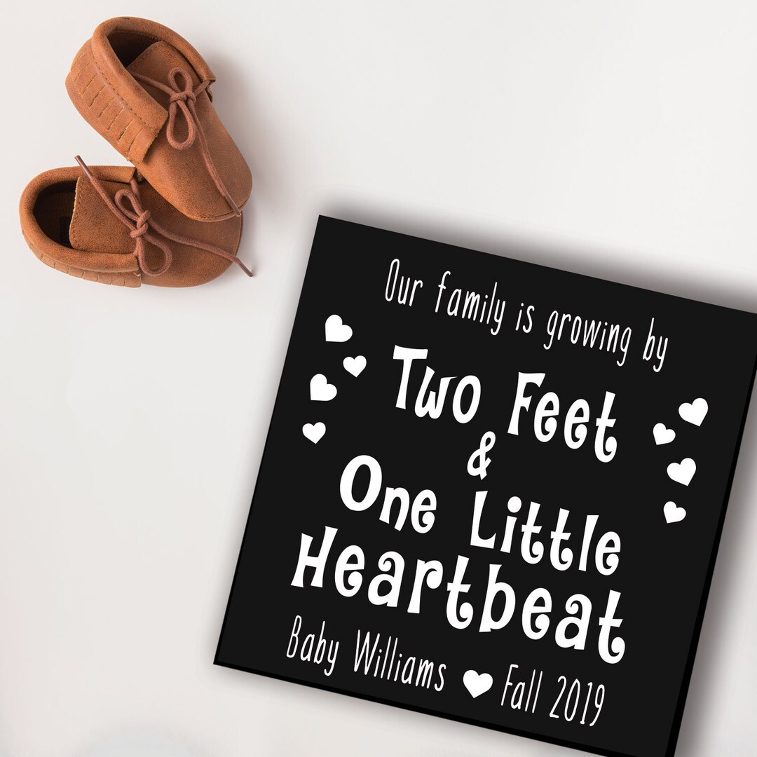 Custom Pregnancy Sign Our Family is Growing by Two Feet and One Little ...
